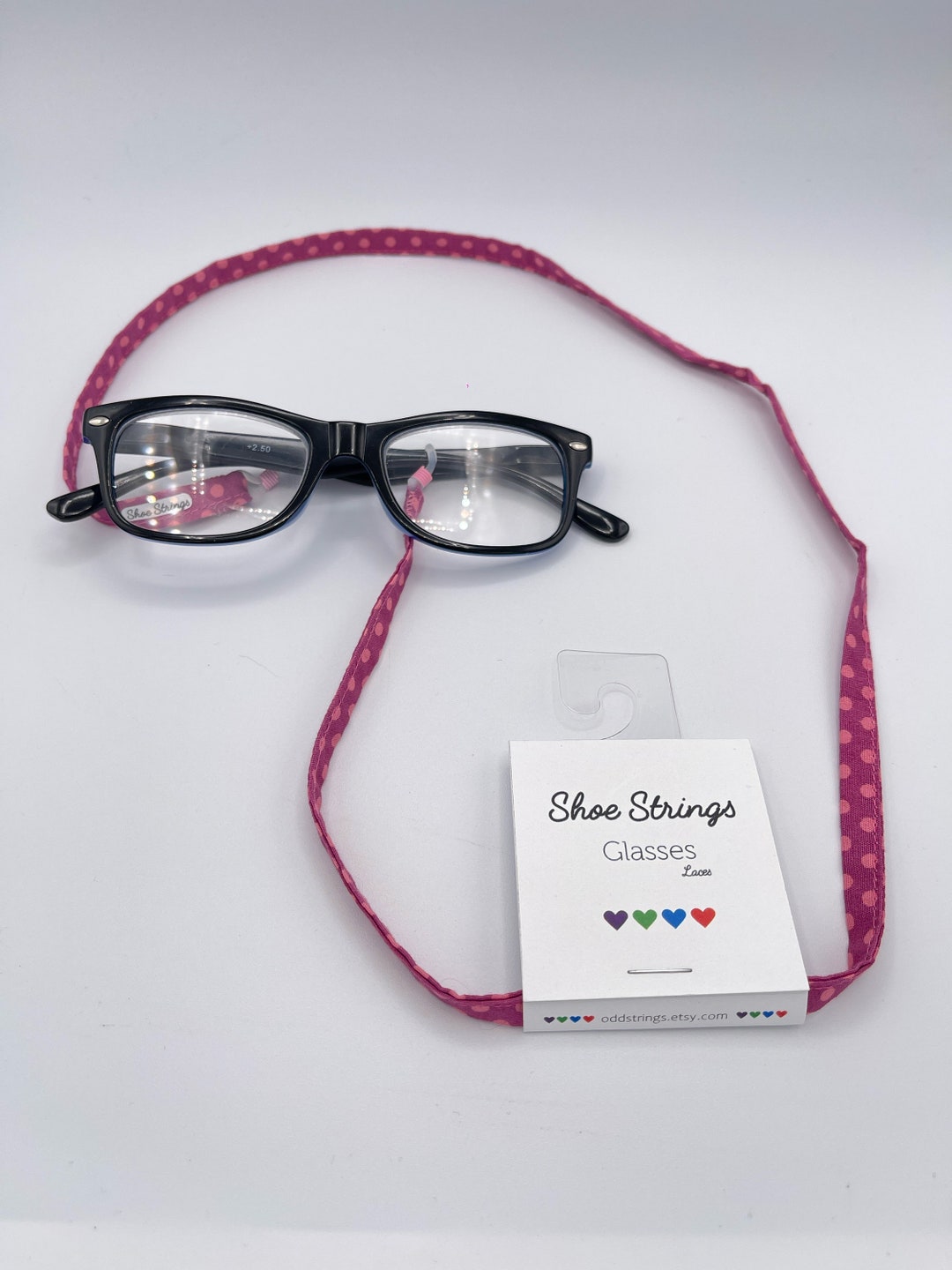Shoe Strings Glasses Laces - Pink Polka Dots Watercolour Eyeglass Cord ...