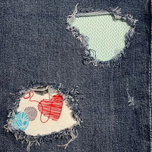Ripped Designs Denim Patches for Knitters - Knitting and Sheep Peekaboo ...