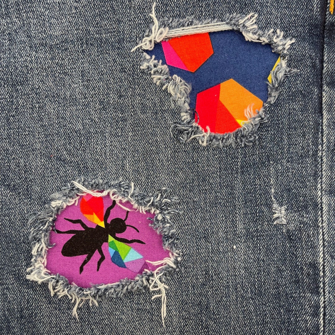 Ripped Designs Denim Patches - Gems and Bees Peekaboo Iron on Jeans ...
