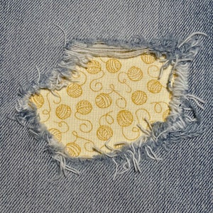 Ripped Designs Denim Patches for Knitters - Yellow Balls of Yarn ...