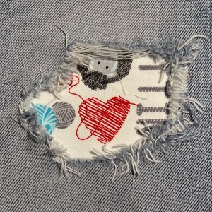 Ripped Designs Denim Patches for Knitters - Knitting and Sheep Peekaboo ...