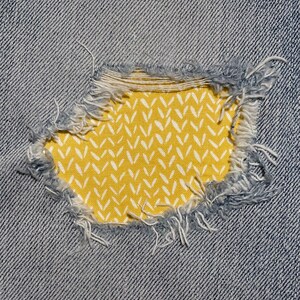 Ripped Designs Denim Patches for Knitters - Yellow Balls of Yarn ...