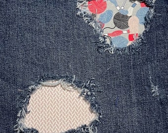 Ripped Designs Denim Patches Paisley and Teal Peekaboo Iron on Jeans ...