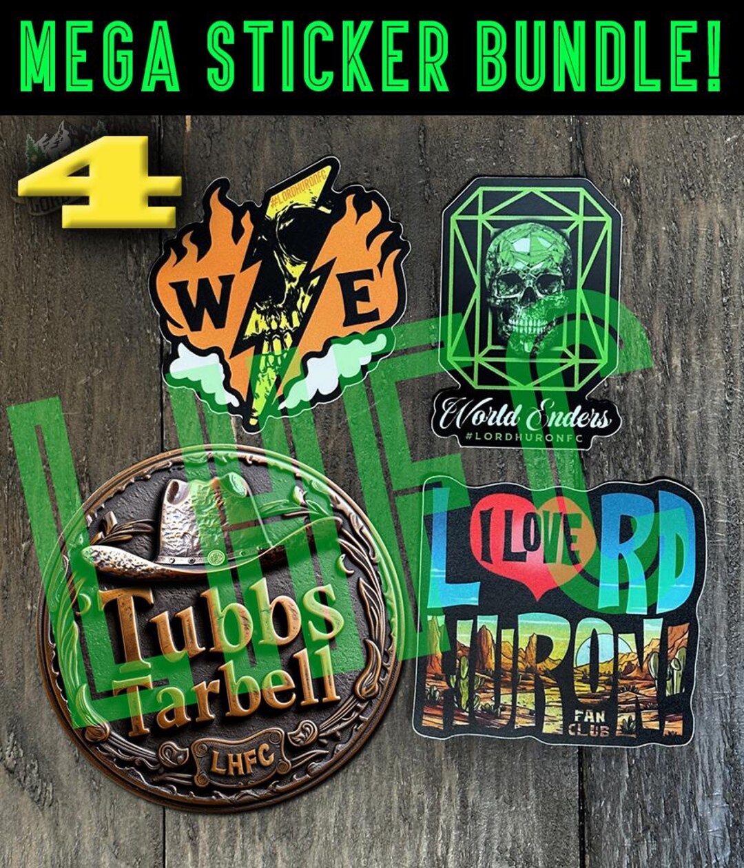 LHFC Lord Huron Fan Club Merch MEGA STICKER 4 Pack Vinyl, Decal, Laptop ...