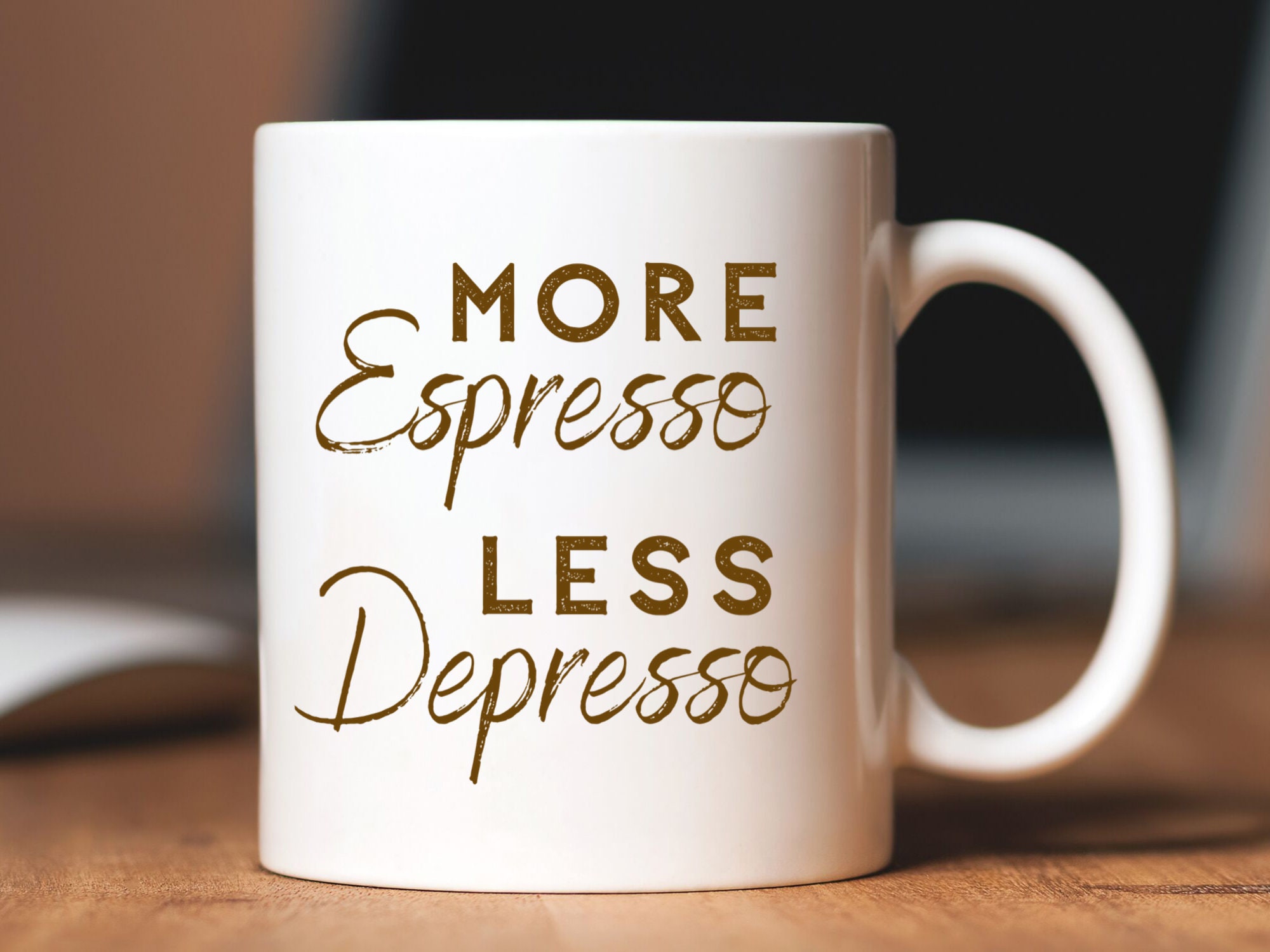 Kitchen & Dining Drink & Barware More Espresso less depresso Glass cup ...