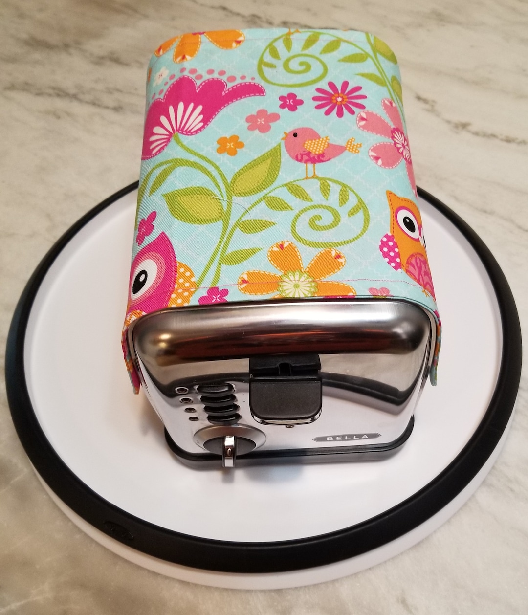Handmade Magnetic Toaster Cover: Pink Owl Floral Print - Etsy