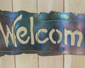 Metal Horizontal Welcome Sign - Etsy