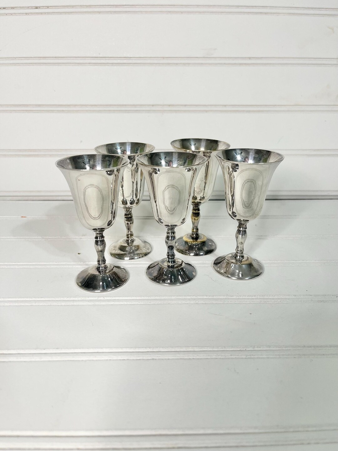 Set of 5 Vintage Mini Goblets Eales 1779 E.P.N.S (electro Plated Nickel ...