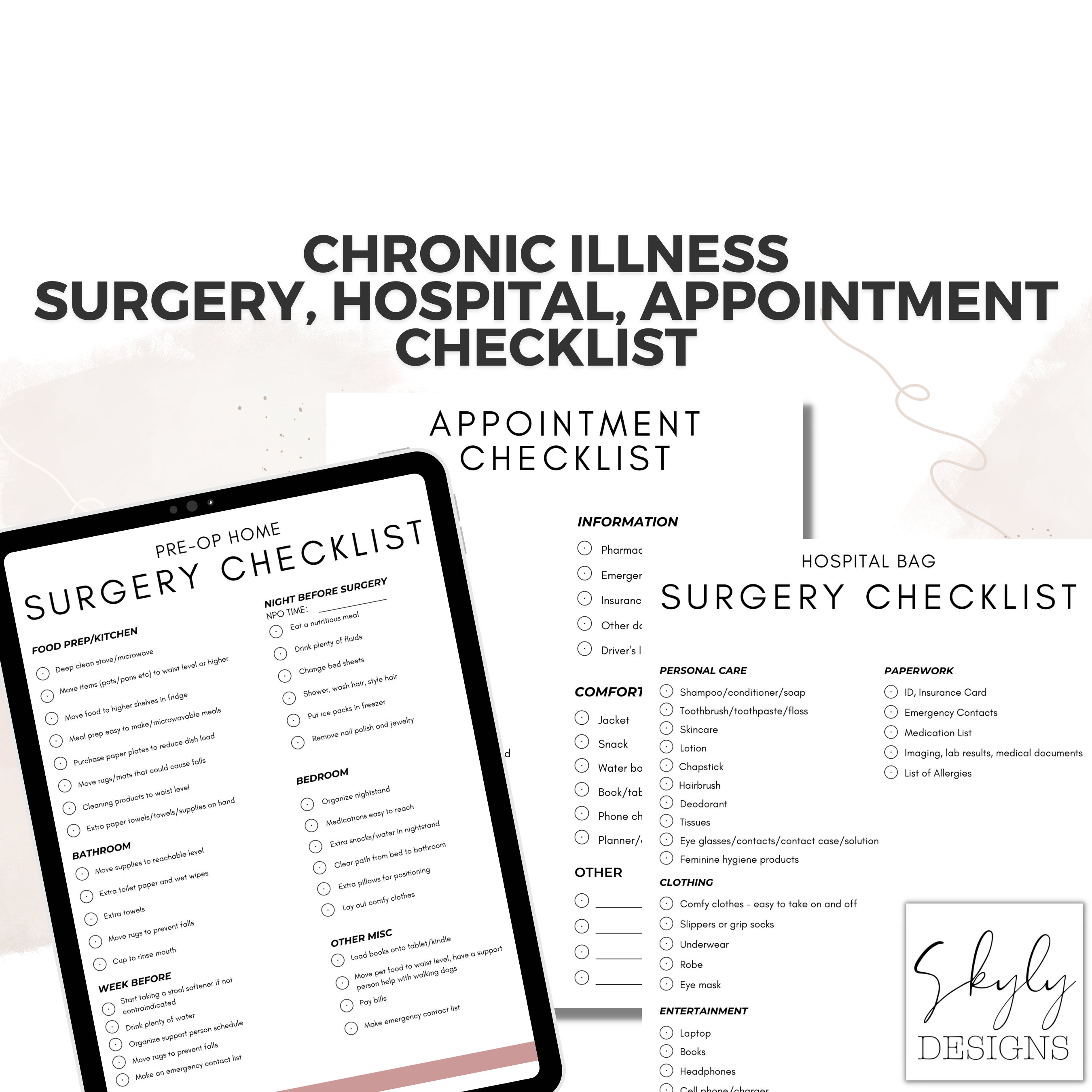 Surgery Checklist Pre-op Checklist Doctor's Appointment Checklist ...
