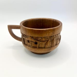Handcarved Native Style Wooden Tea Cup SET OF 3 Vintage Wooden Tea Cups ...
