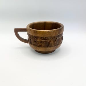 Handcarved Native Style Wooden Tea Cup SET OF 3 Vintage Wooden Tea Cups ...