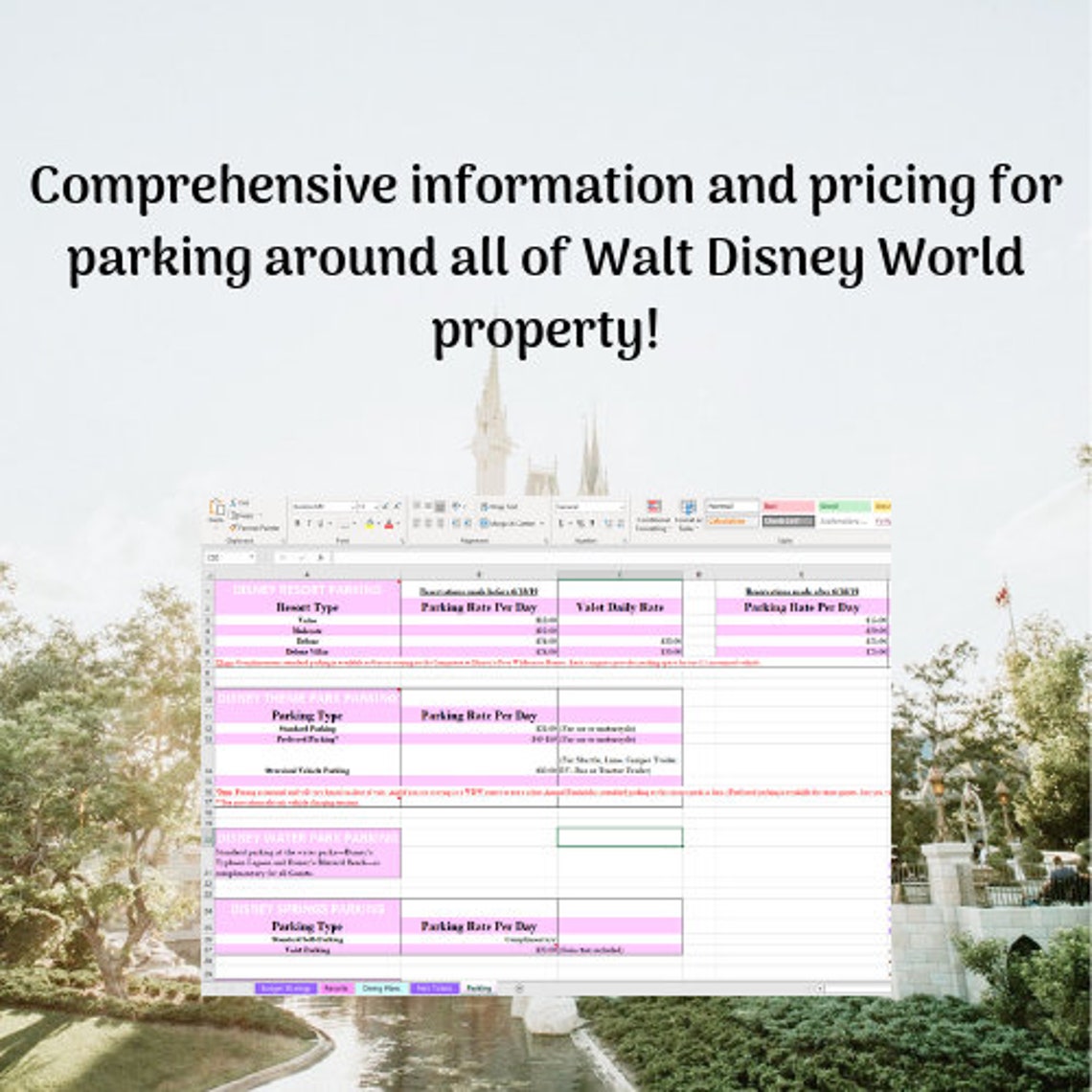 Excel disney travel budget planner template - faredolf