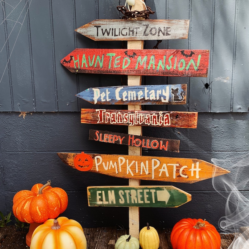 Halloween Directional Signs - Etsy