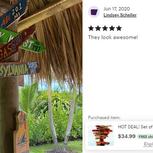 Set of (2) Custom Directional Tiki Sign Decor.goes Great as an Outdoor ...