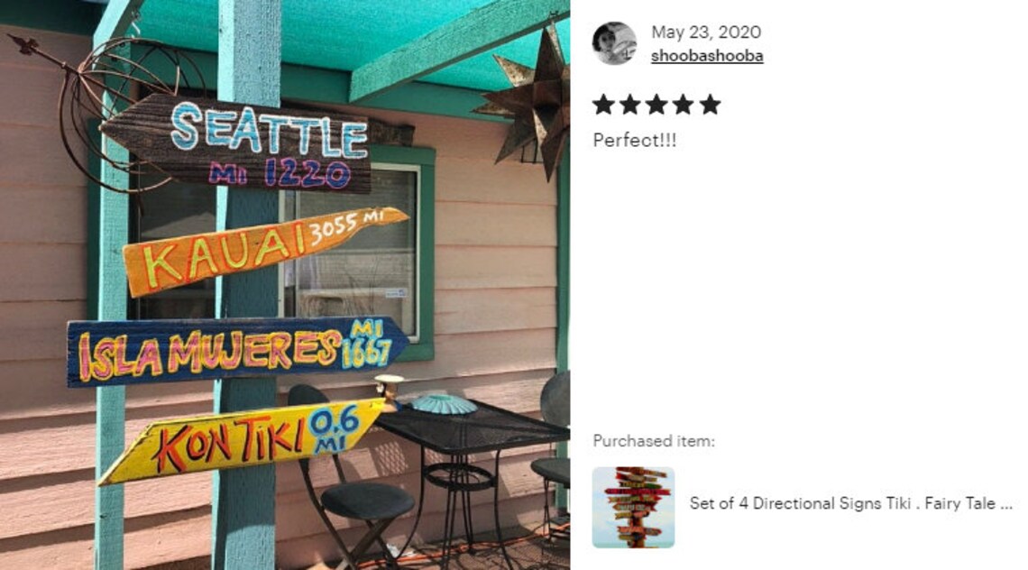 Set of 6 Custom Directional Tiki Sign Decor.goes Great as an | Etsy