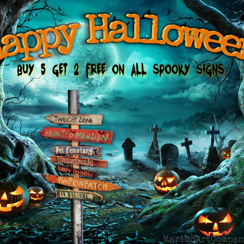 Halloween Directional Signs - Etsy