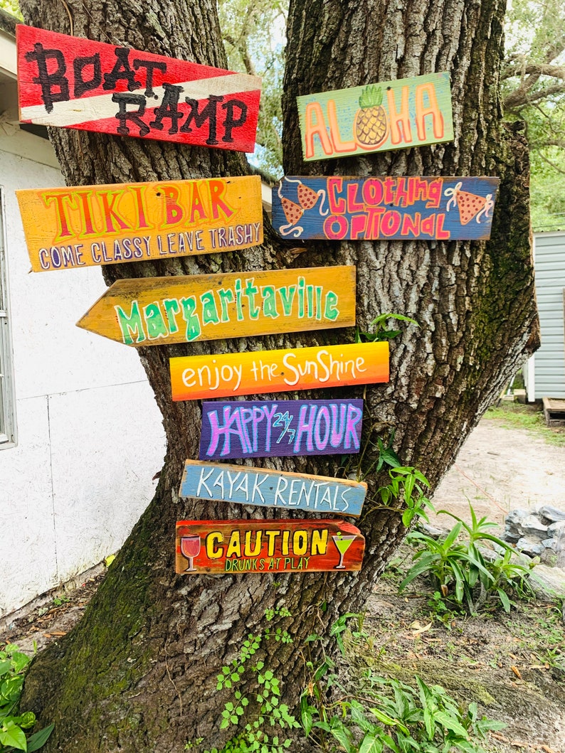 Most Popular Set of 10 Funny Directional Signs . Beach Signs | Etsy