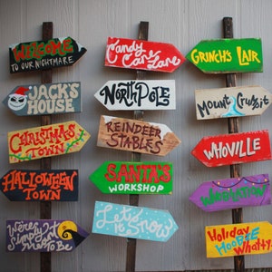 Wooden Directional Grinchmas Front Porch Sign, Farmhouse Decor ...