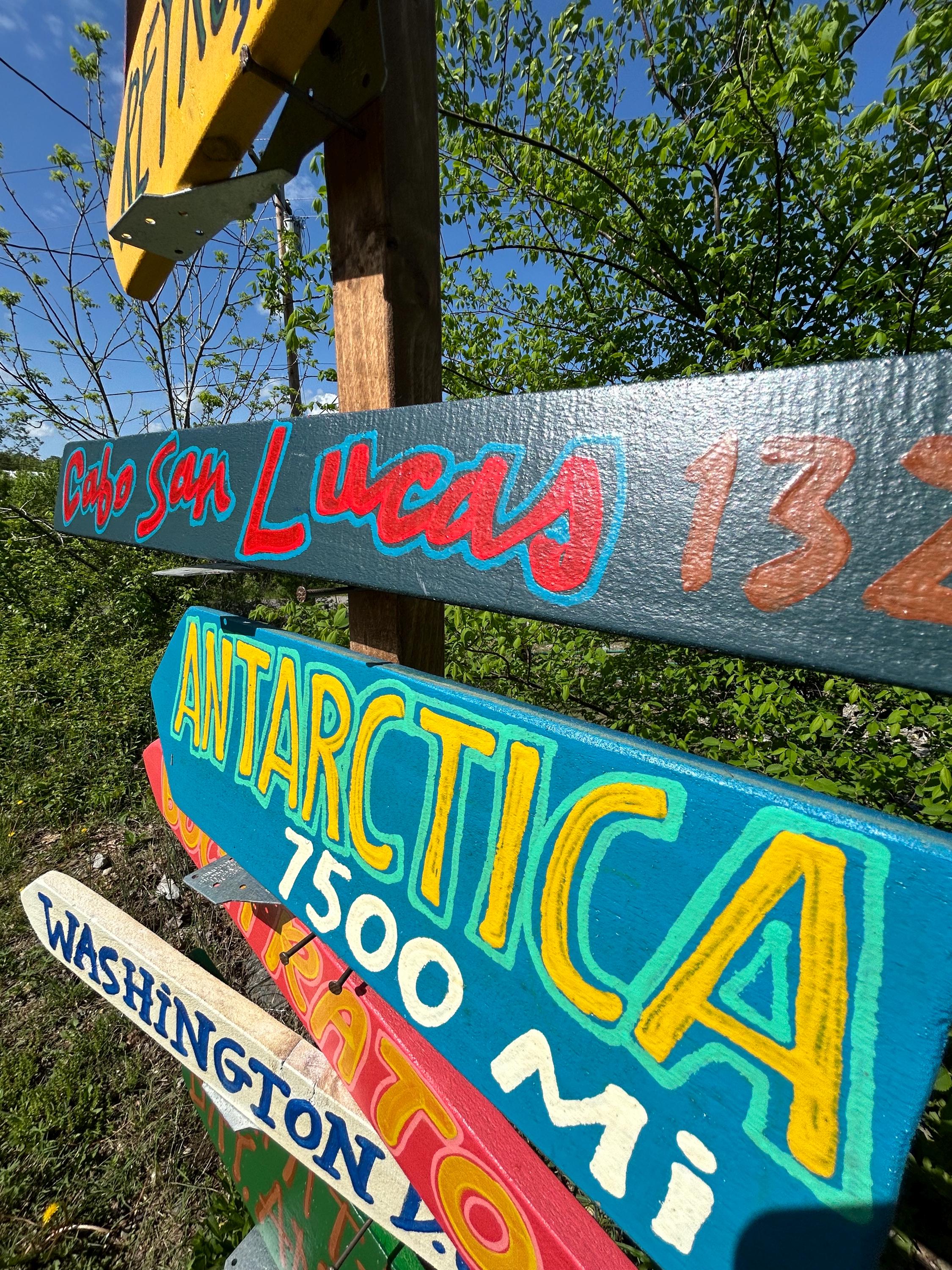 Directional Destination Signs, Wooden Mile Marker Arrow Sign, Tiki ...