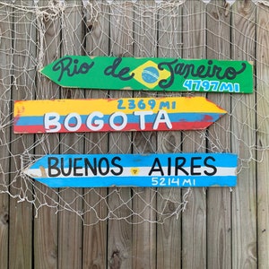 Destination Sign on Post . Set of 5 Directional Signs . Beach Signs ...