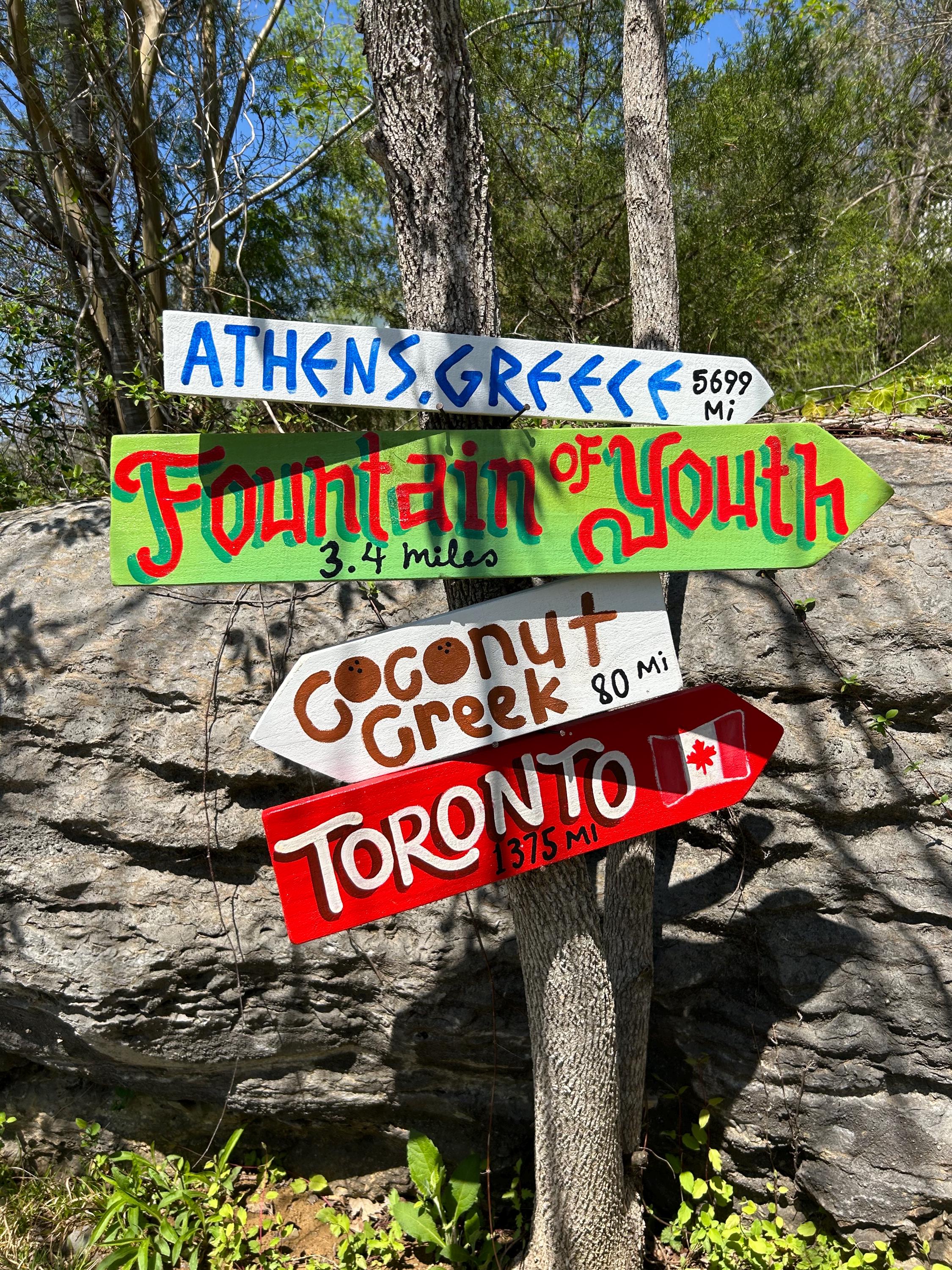 Directional Destination Signs, Wooden Mile Marker Arrow Sign, Tiki ...