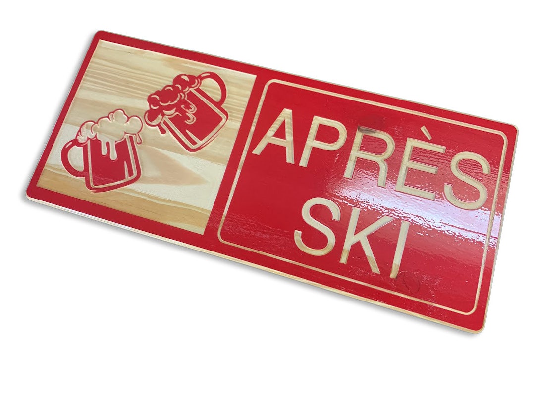 Apres Ski 8" X 18" Carved Wood Sign - Etsy