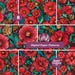 Red Florals Digital Paper Pack - Set No. 1, Floral Design, High ...