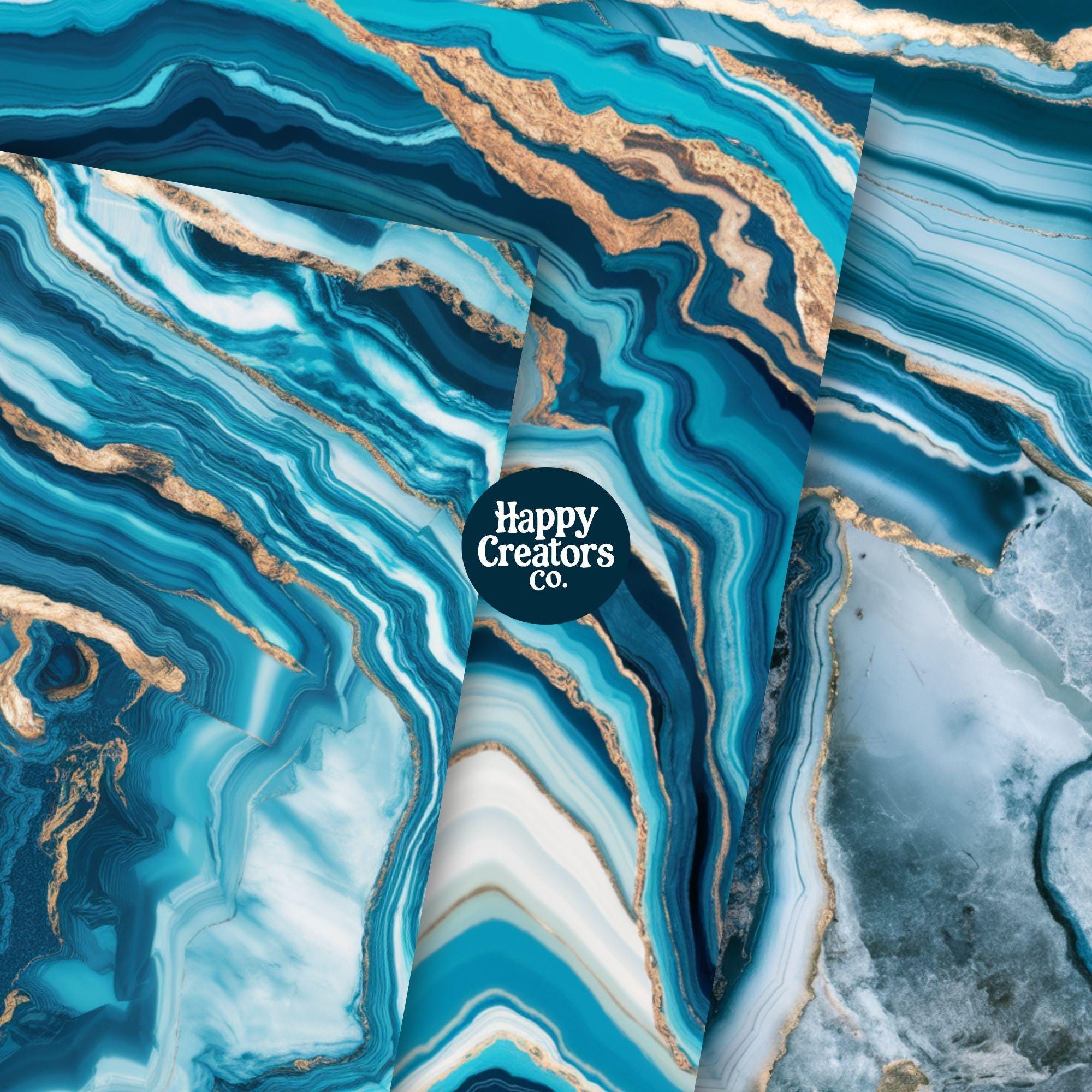 Blue Marble Agate Texture Patterns | Digital Paper Pack| High ...