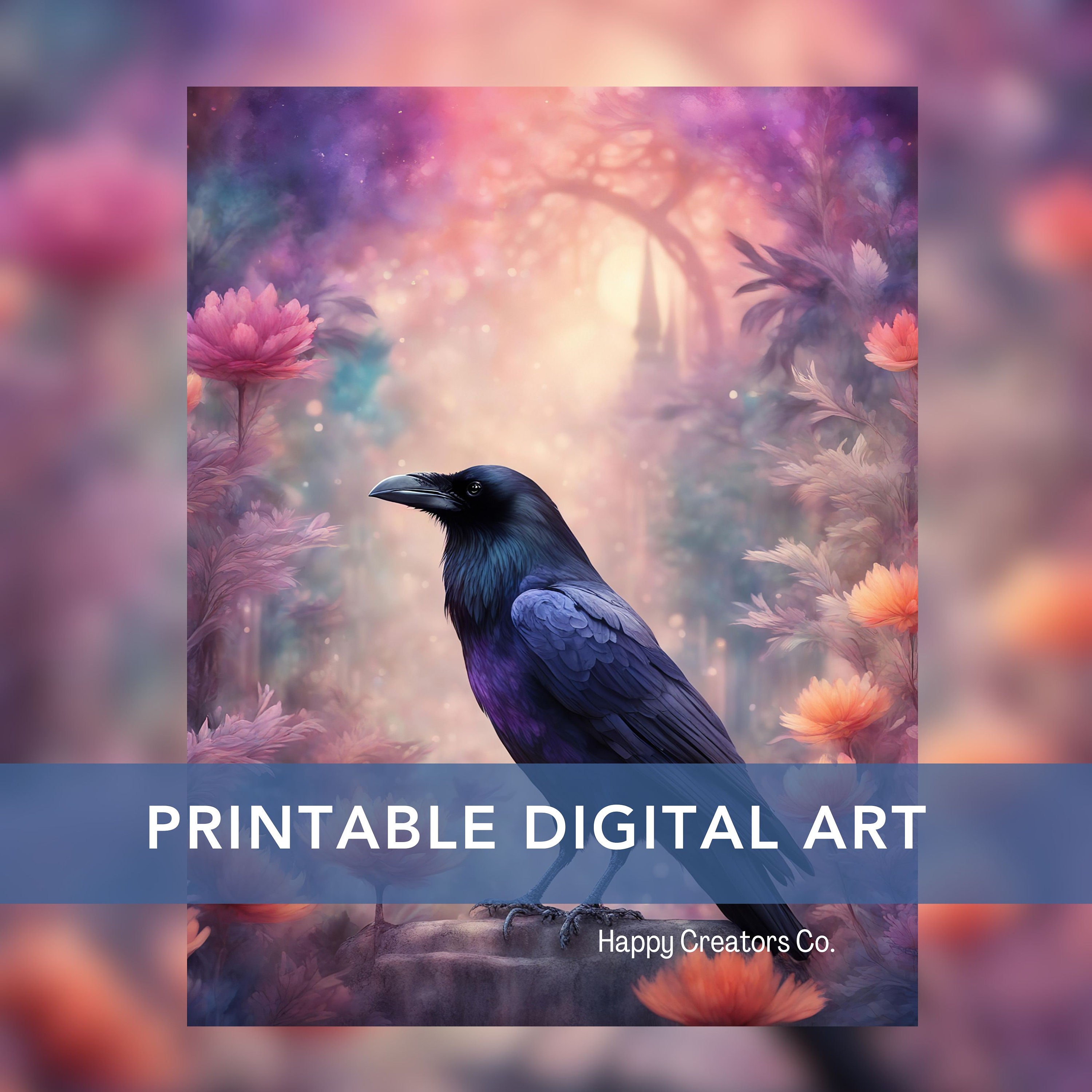 Bird Collection: Raven Digital Art, Digital Print, Printable Art ...