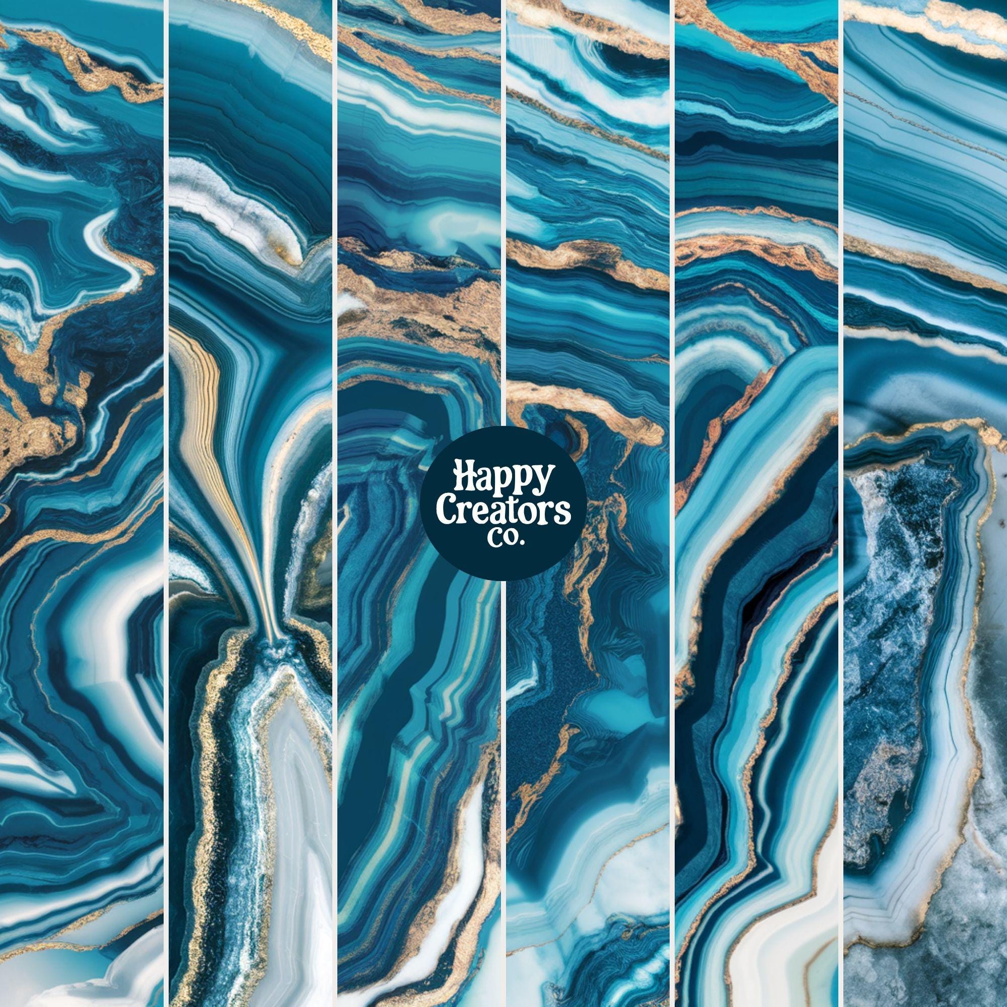 Blue Marble Agate Texture Patterns | Digital Paper Pack| High ...