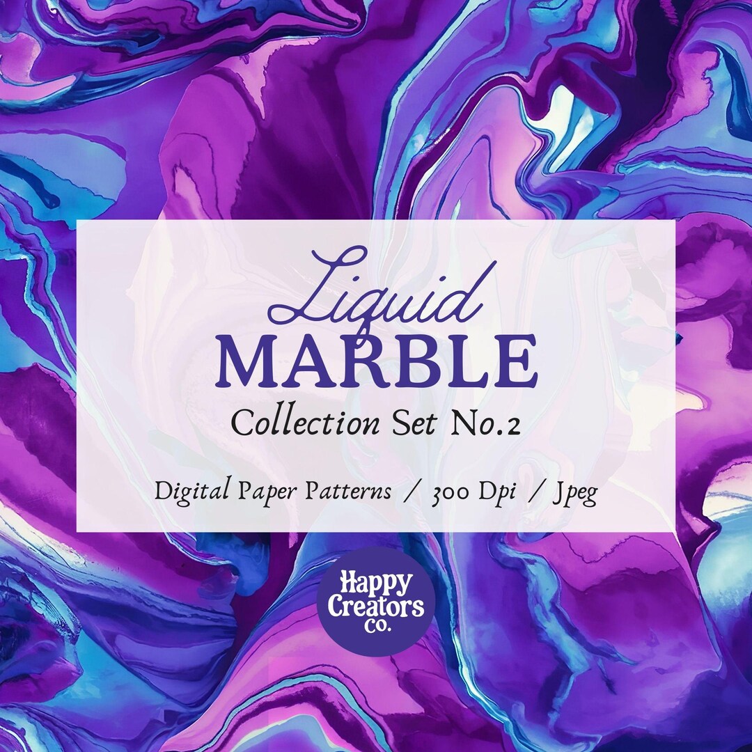 Liquid Marble Digital Paper Pack #2, Abstract, Textures, Ink ...