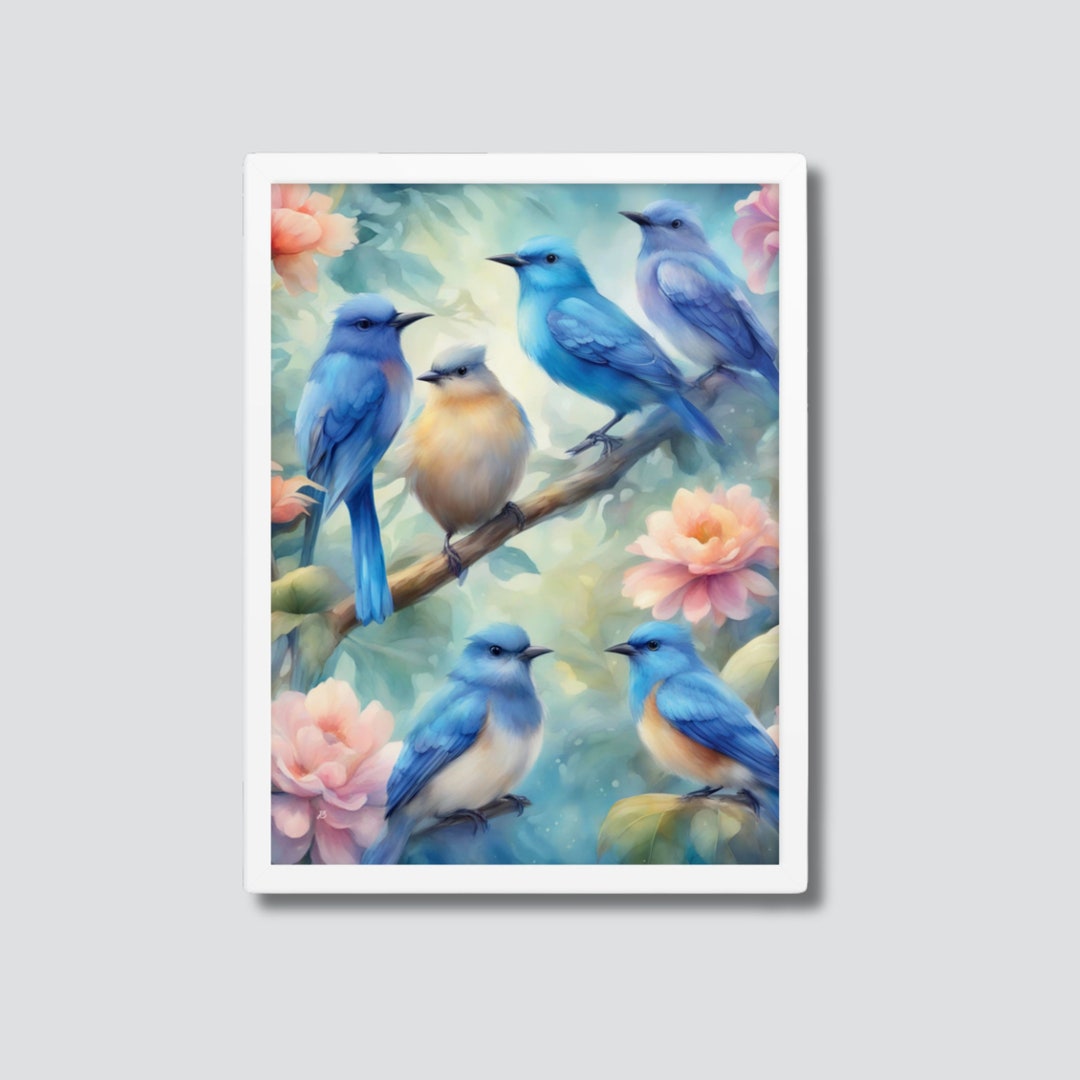 Bird Collection: Bluebirds Digital Art, Digital Print, Printable Art ...