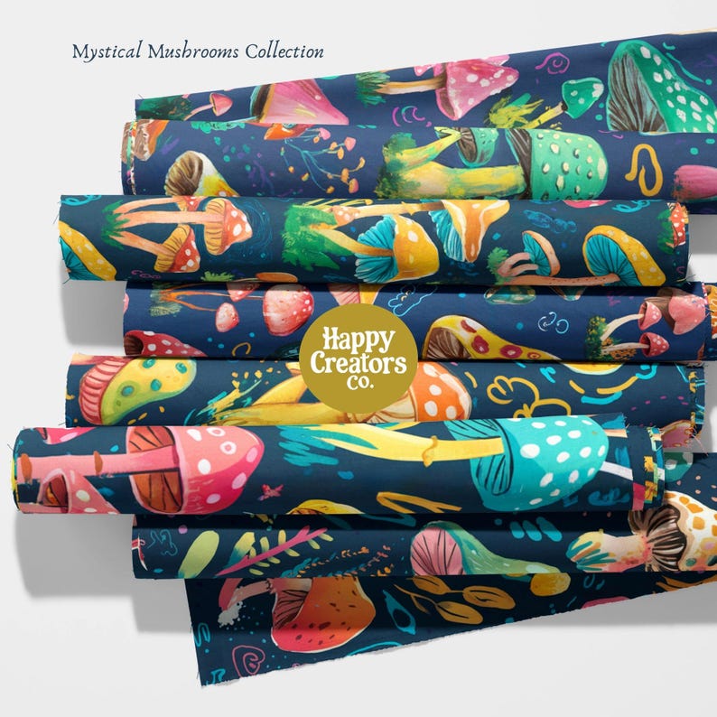 Mystical Mushrooms Seamless Patterns Collection | Whimsical Digital ...