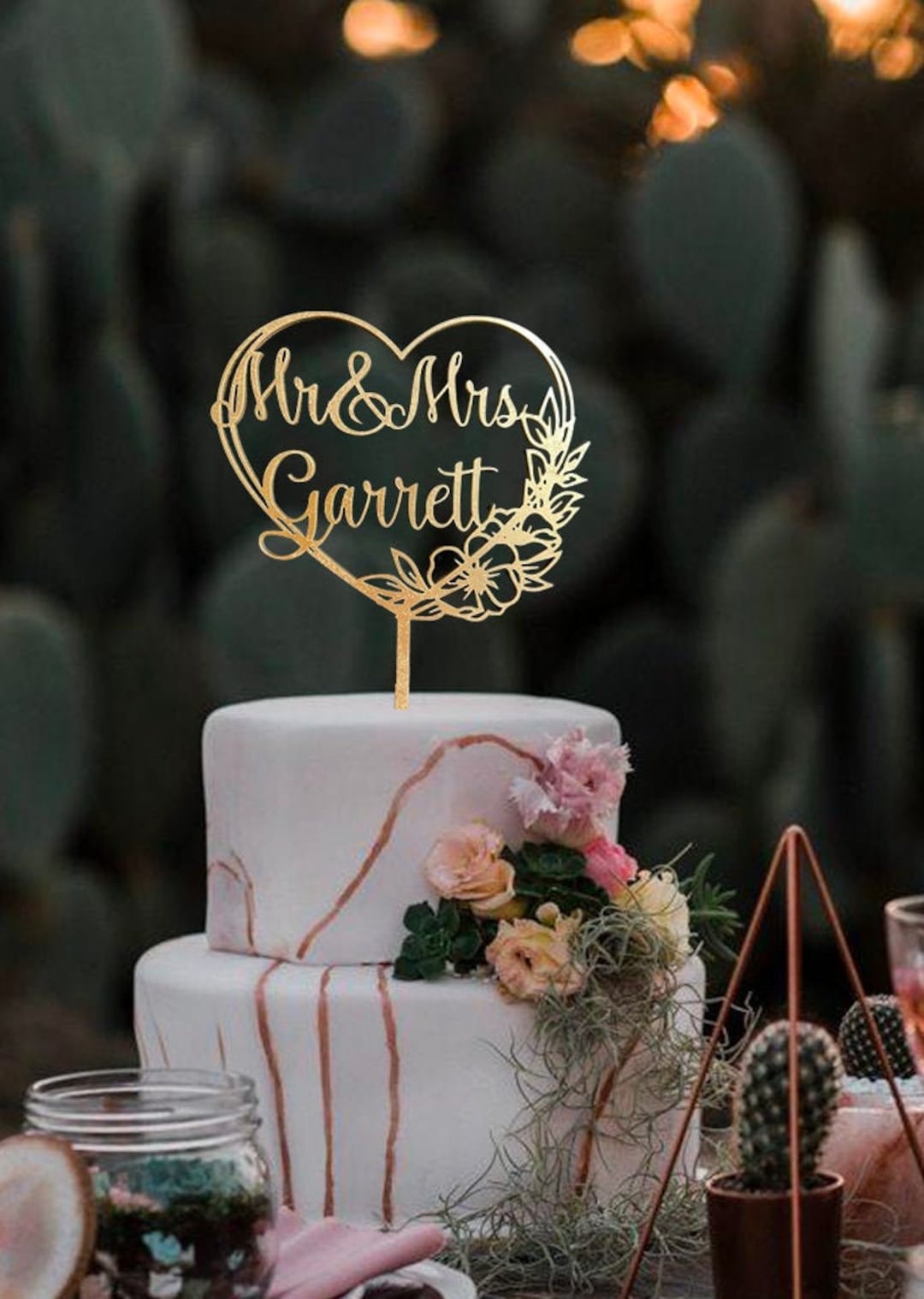 Gold Wedding Cake Topper Wood Wedding Cake Topper Gold - Etsy