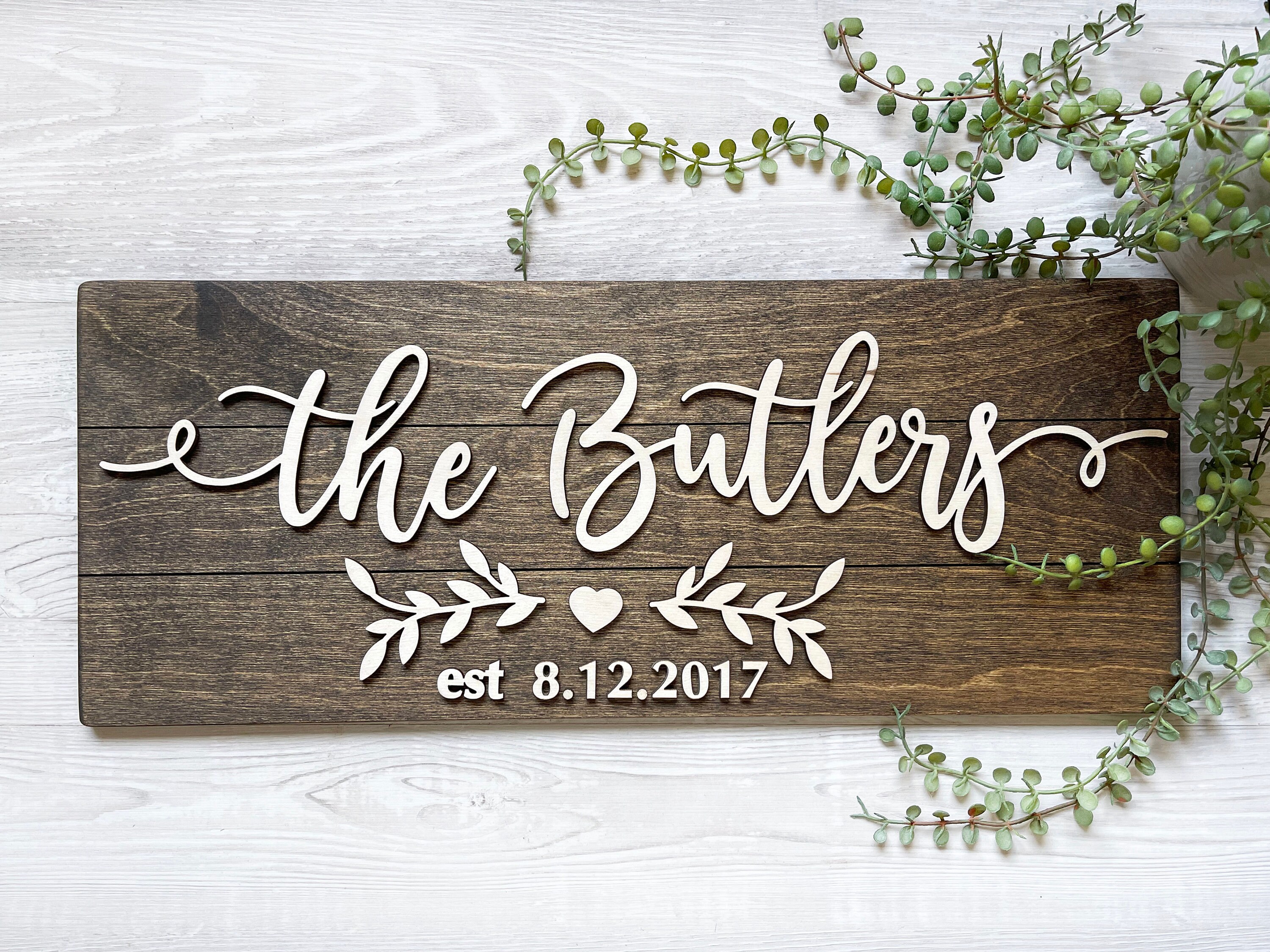Custom Last Name Sign Pallet Sign Wedding Present | Etsy