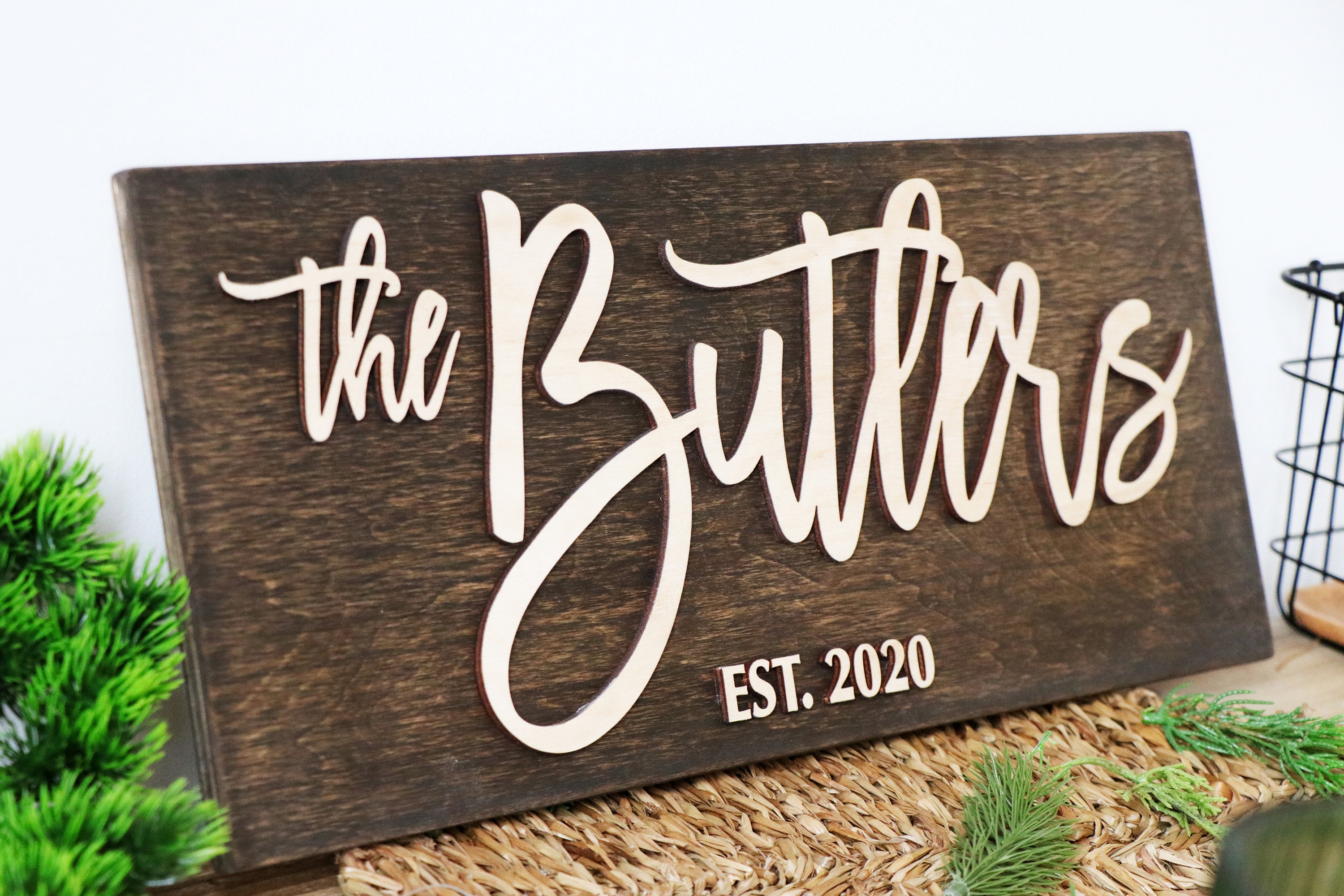 Custom Last Name Wood Sign for Rustic Wedding Decor | Etsy