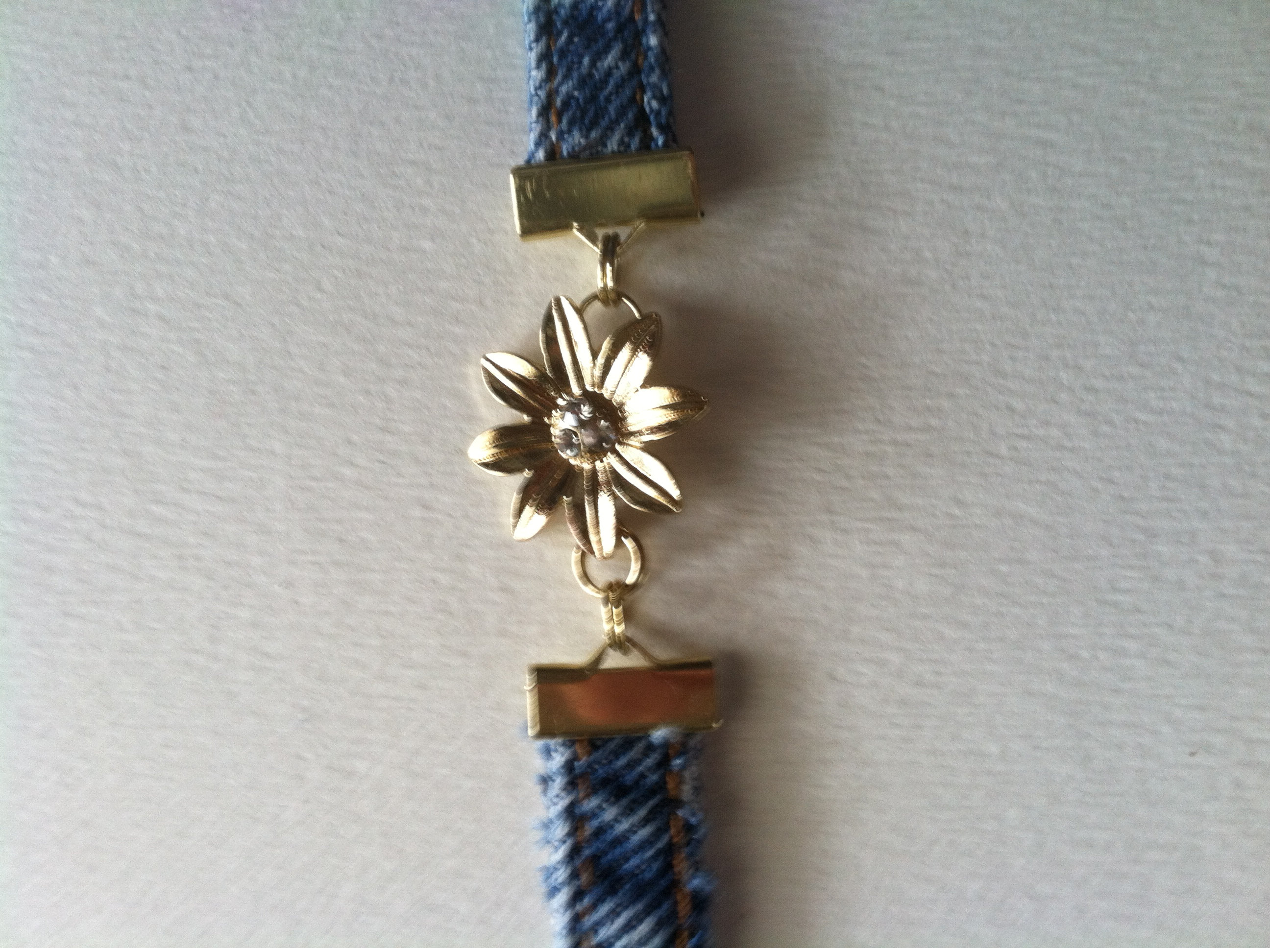 Denim Bracelet, Handmade, Custom Sized, With Recycled Denim and Jewelry ...