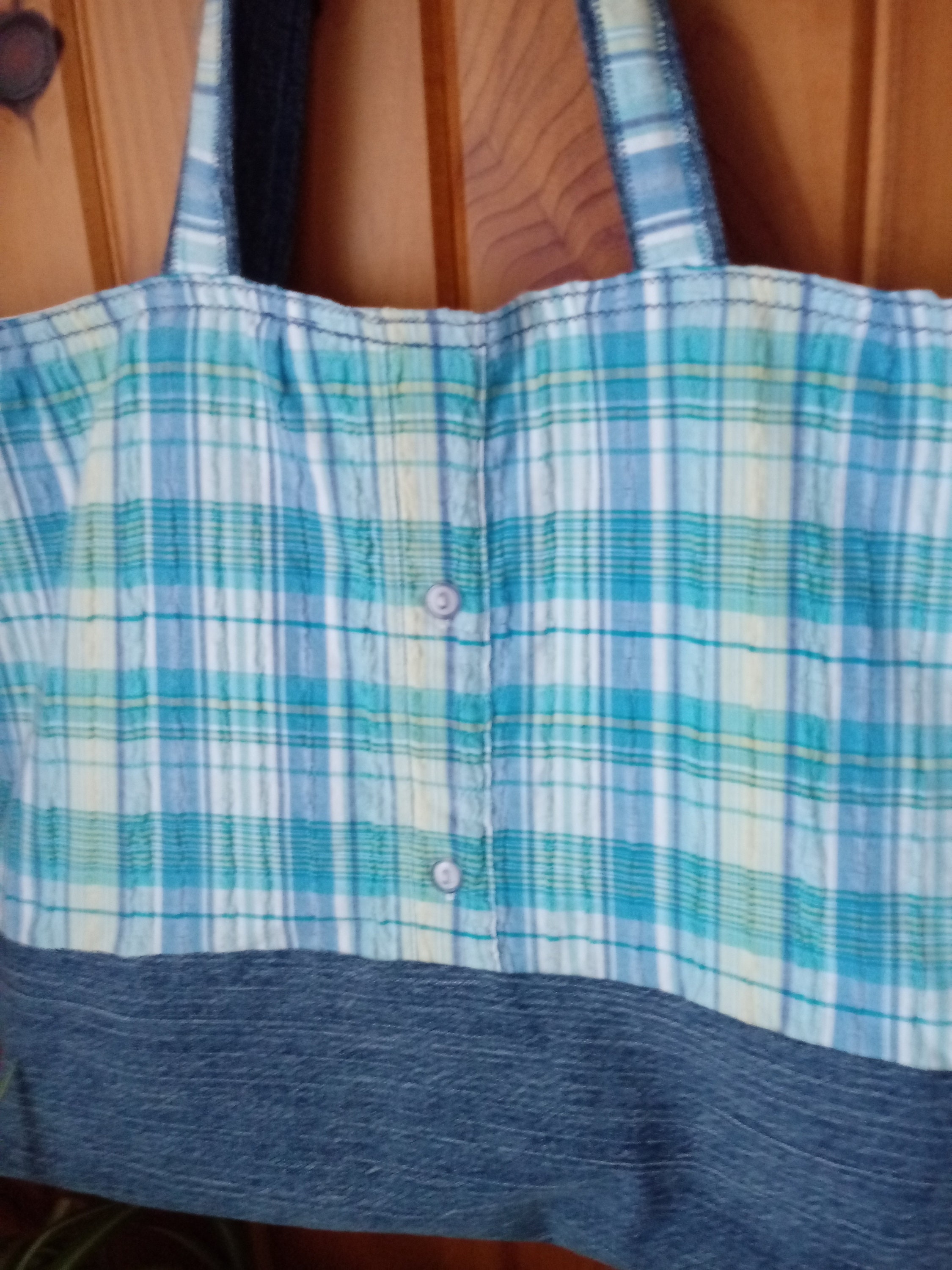 Large Lined Tote Bag Made From Upcycled Denim and an Upcycled - Etsy