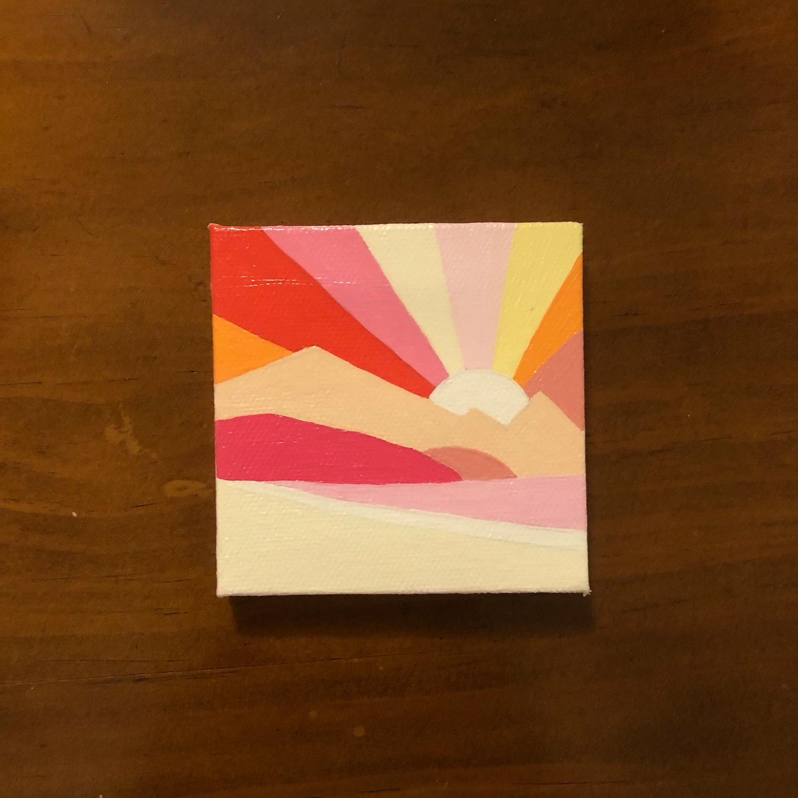 Mini Canvas Art / Mountain Sunset Scene - Etsy