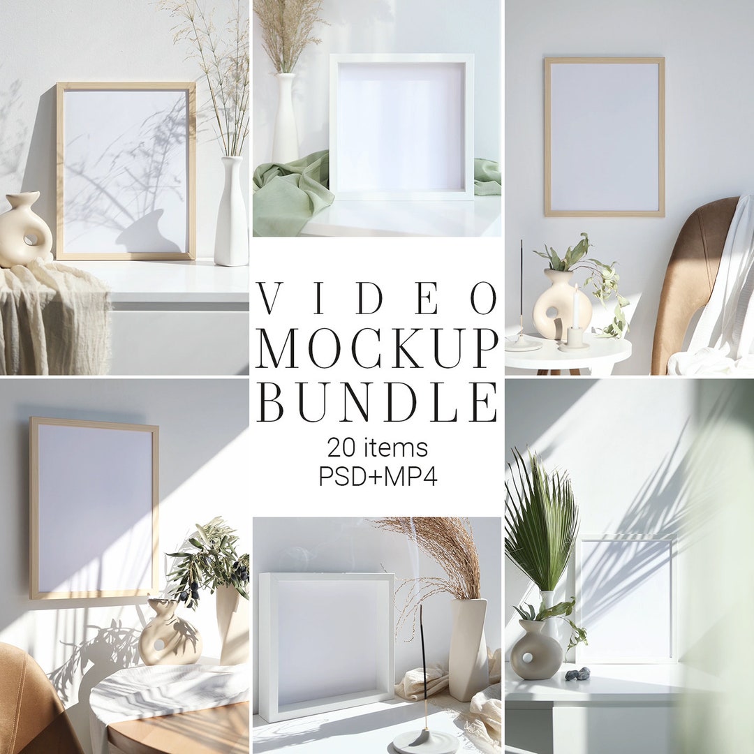 Social Media Video Mockup Bundle, Photo Frame Mockup, Video Mockup ...