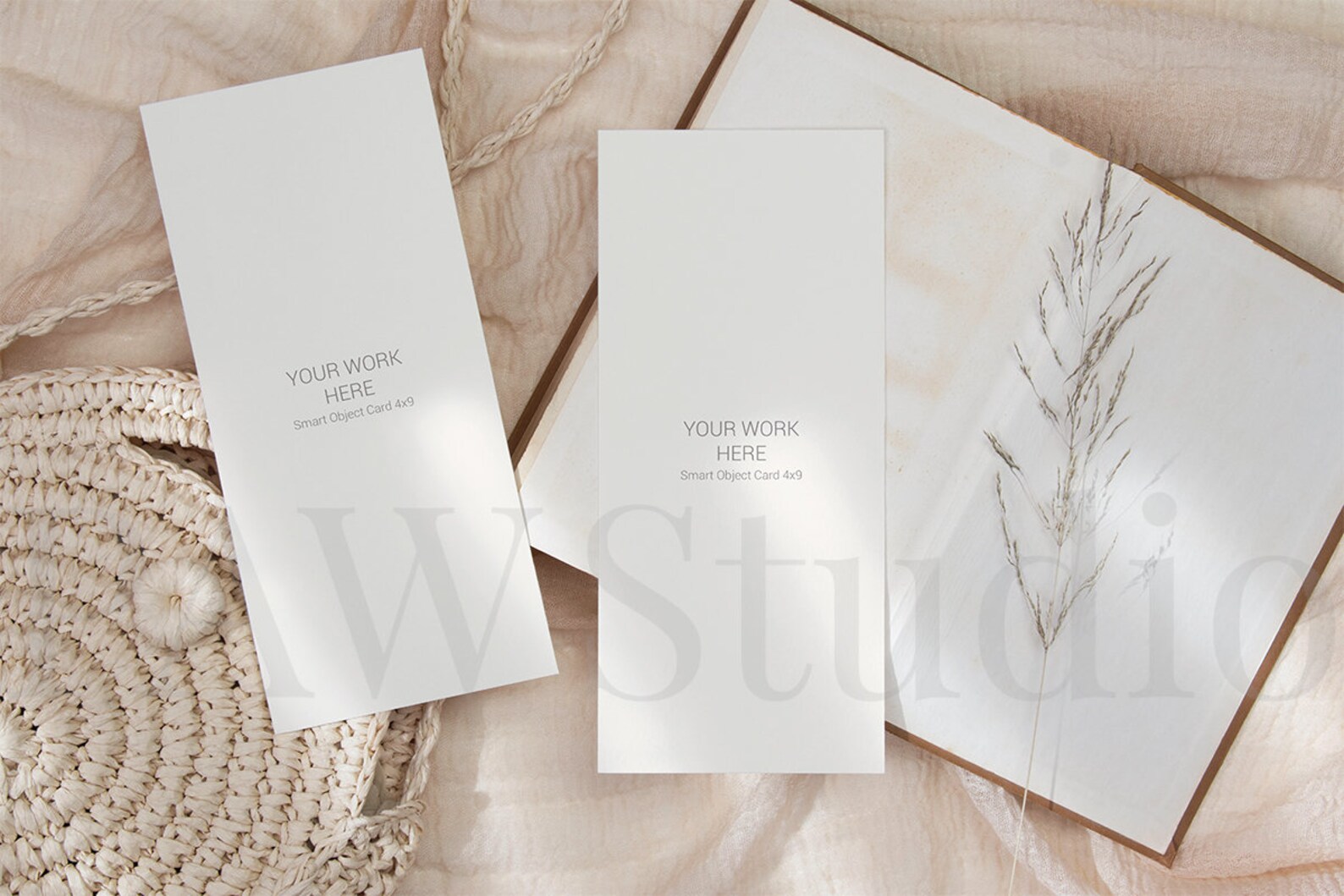 4x9 Card Mock up Invitation Card Wedding Menu Mock up | Etsy