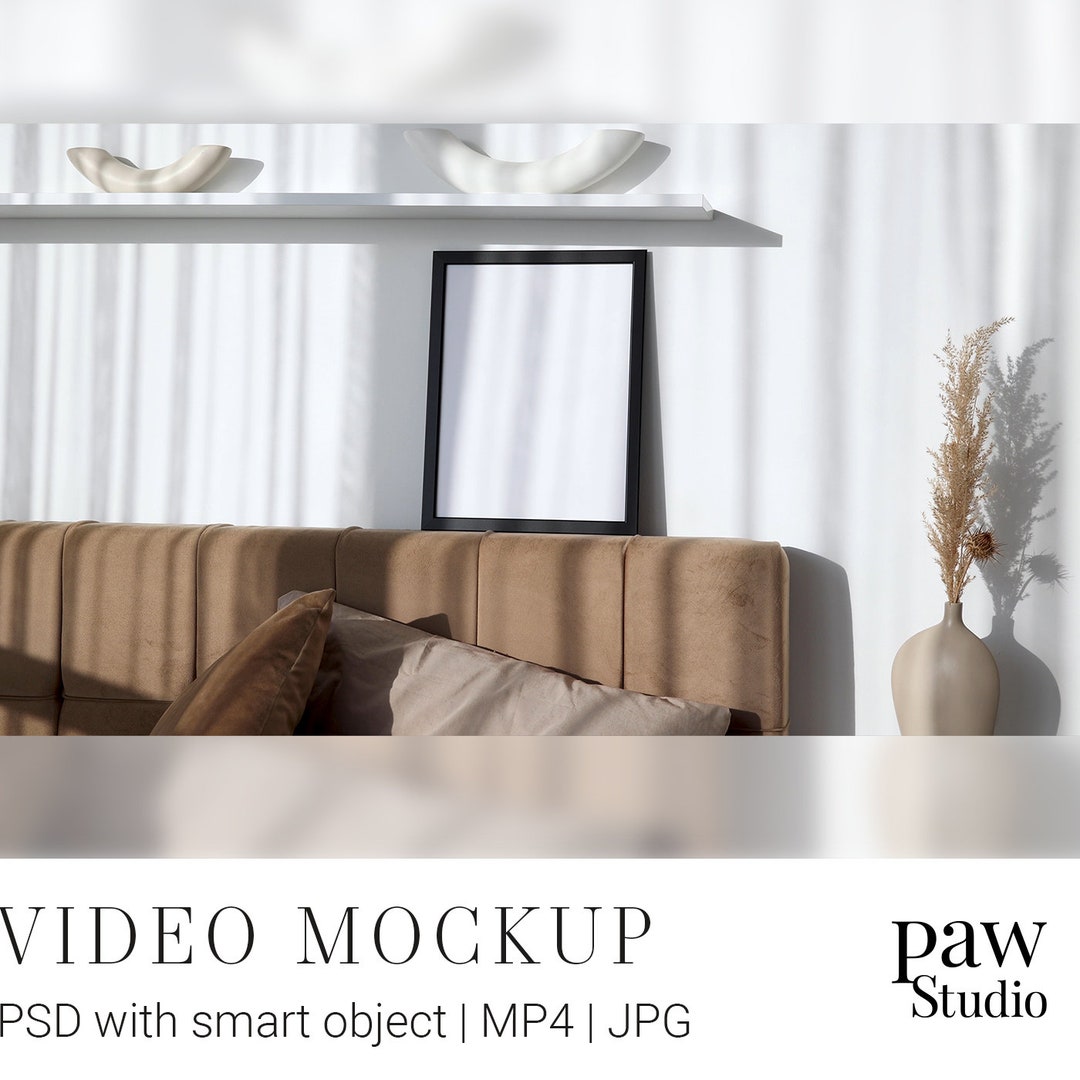 Video Photo Frame Mockup, Video 3x4 Frame Mockup, Vertical Frame Mockup ...