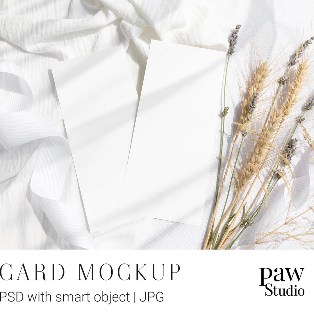 Card Mockup, 4x9 Card Mockup, Menu Card Mockup, Program Card Mockup ...