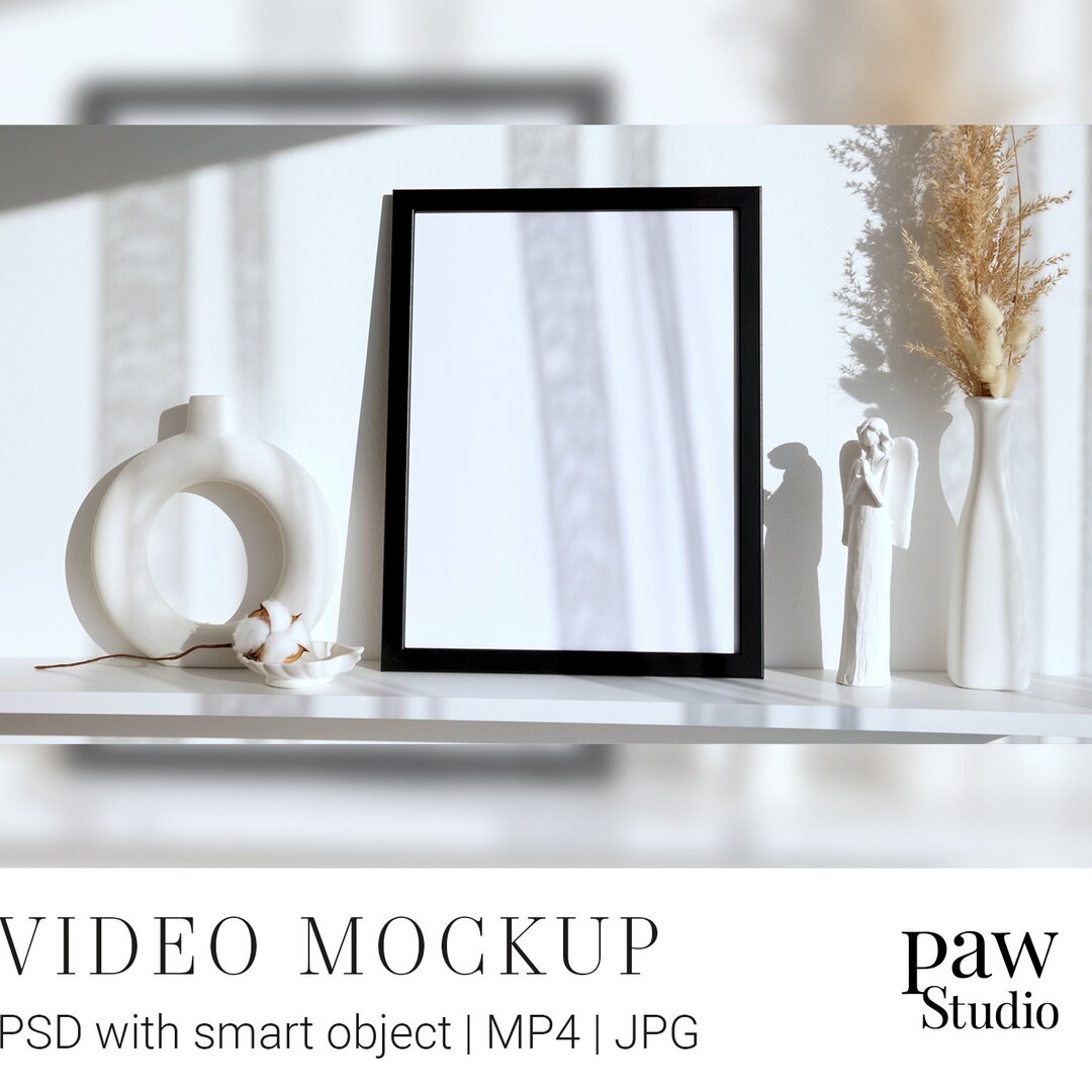 Video Photo Frame Mockup, Video 3x4 Frame Mockup, Vertical Frame Mockup ...