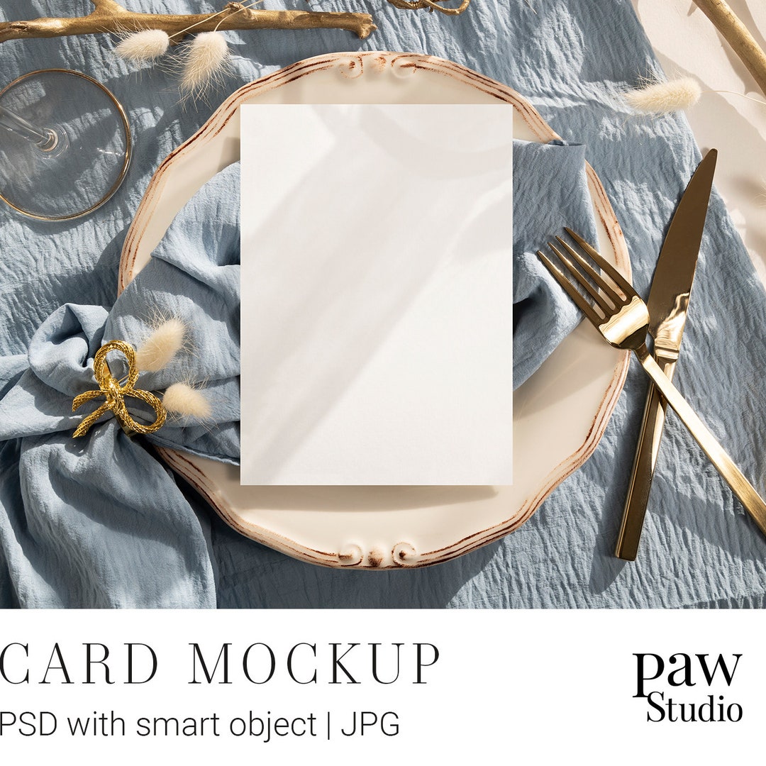 Card Mockup, Menu Mockup, 5x7 Card Mockup, Menu Card Mockup, Blank Card ...