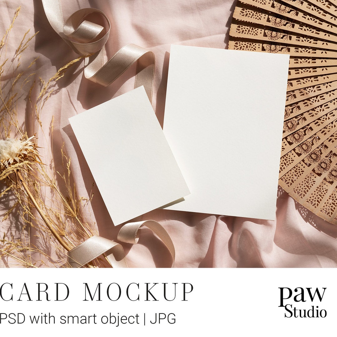 Blank Card Mockup, Smart Object Mockup, Styled Card Mockup, Greeting ...