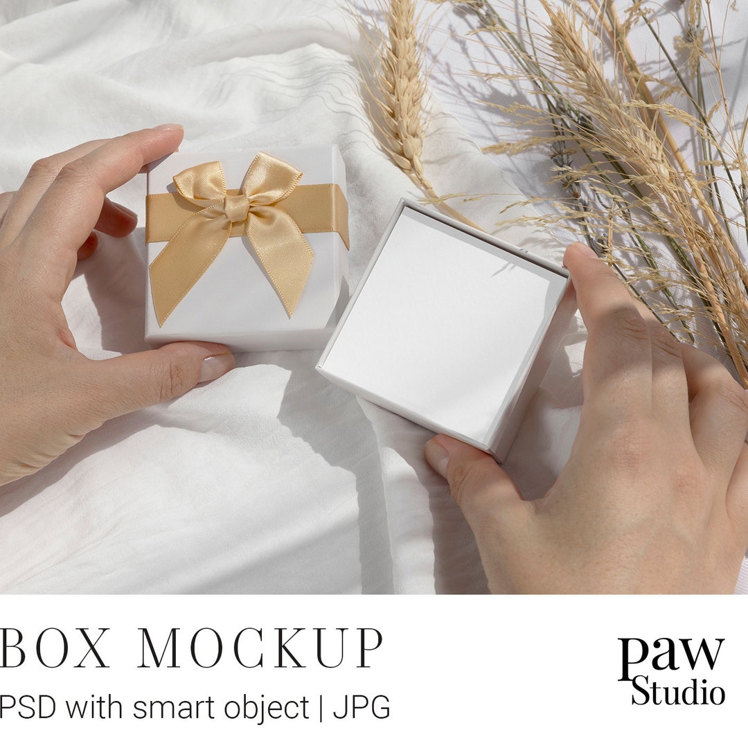 Square Card Mockup Jewelry Card Mockup Gift Box Mockup - Etsy