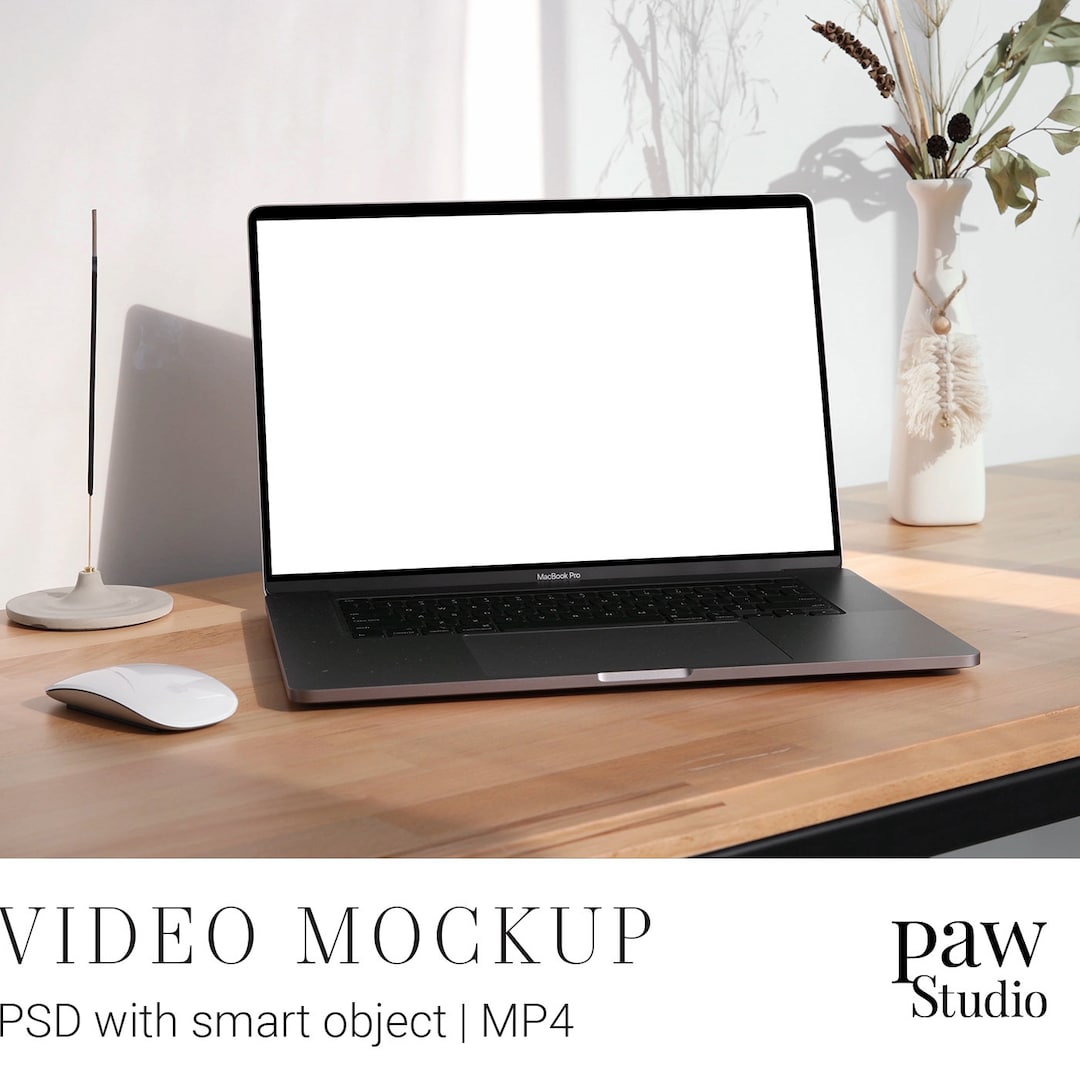 Video Laptop Mockup, Video Mockup, MacBook Mockup, Laptop Mockup ...