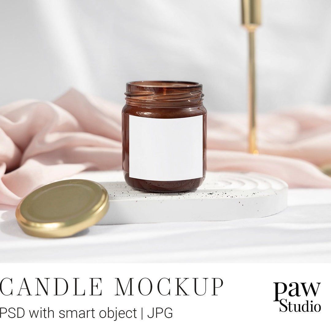 Candle Mockup, Candle Label Mockup, Glass Candle Mockup, Jar Candle ...