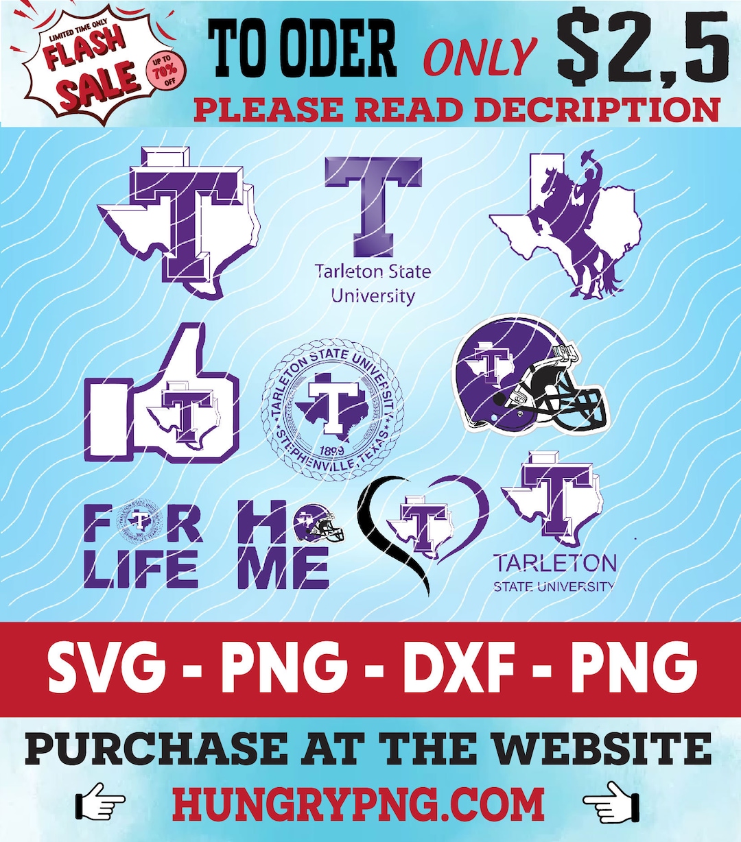 Tarleton-state-texans Football Team Svg Tarleton-state-texans - Etsy